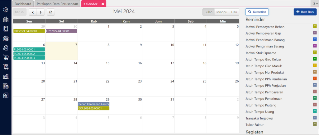 Kalender Accurate Online - akuntansisoftware.co.id